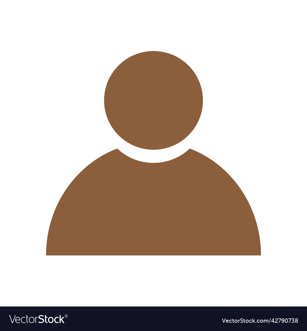 Brown user solid icon Royalty Free Vector Image