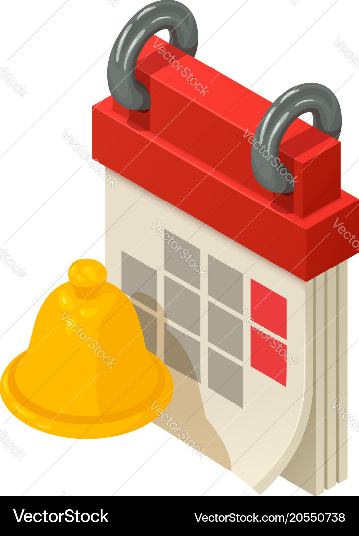 Calendar icon isometric style Royalty Free Vector Image