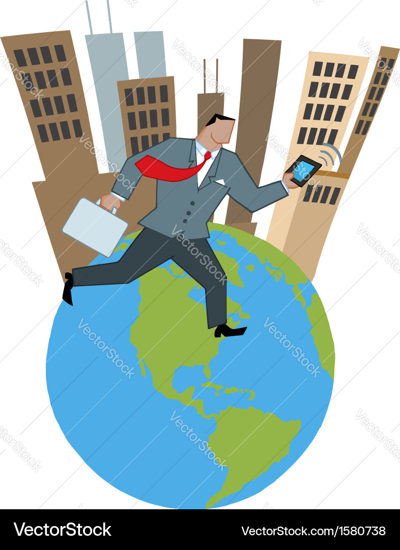 Cartoon businessman running Royalty Free Vector Image