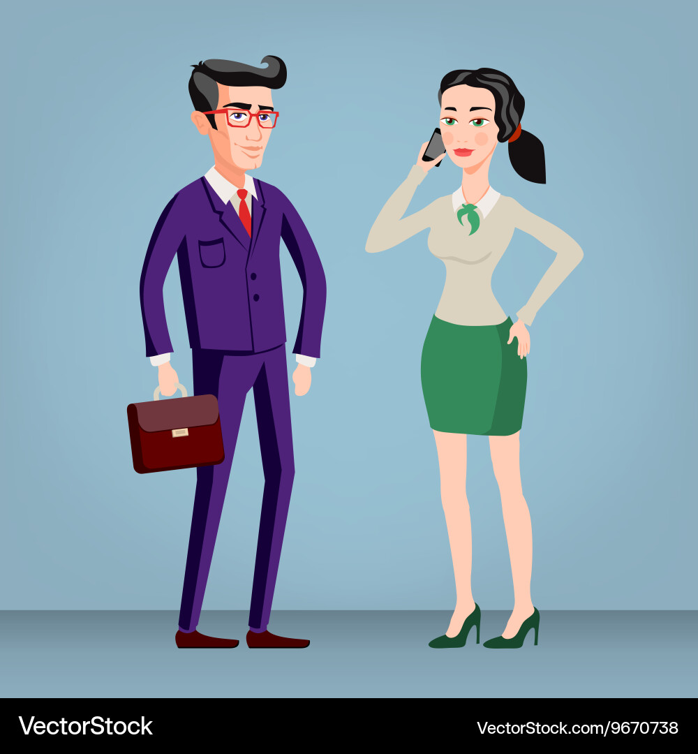 Colored flat design style of business Royalty Free Vector