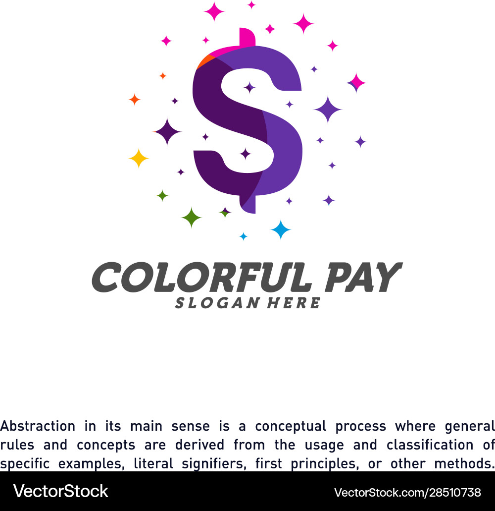 Colorful money logo template design creative Vector Image