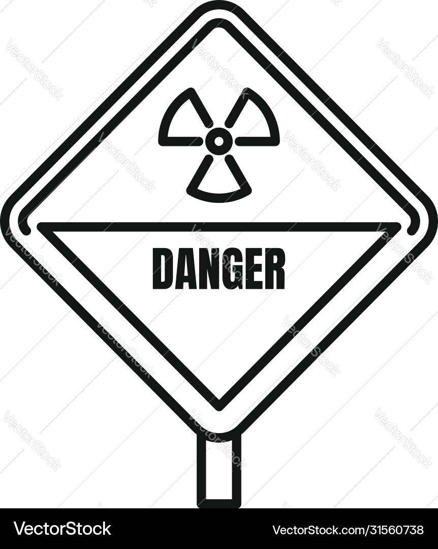 Danger radiation zone icon outline style Vector Image