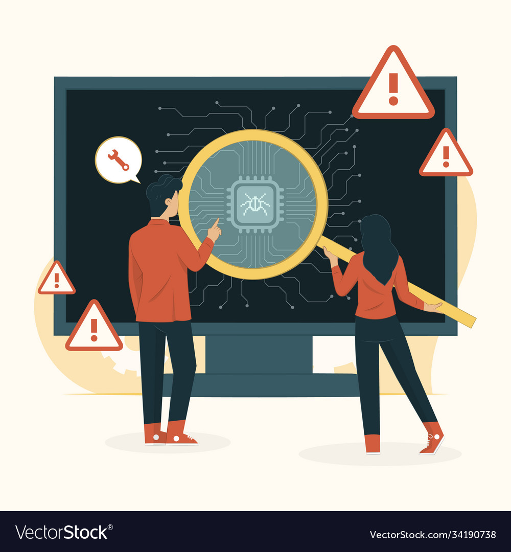 Debugging process concept Royalty Free Vector Image