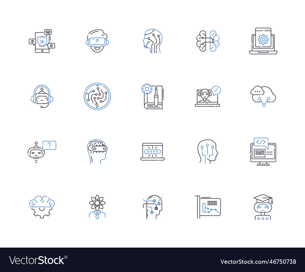 Geek nerds outline icons collection geeks Vector Image Geek nerds outline icons collection geeks Vector Image