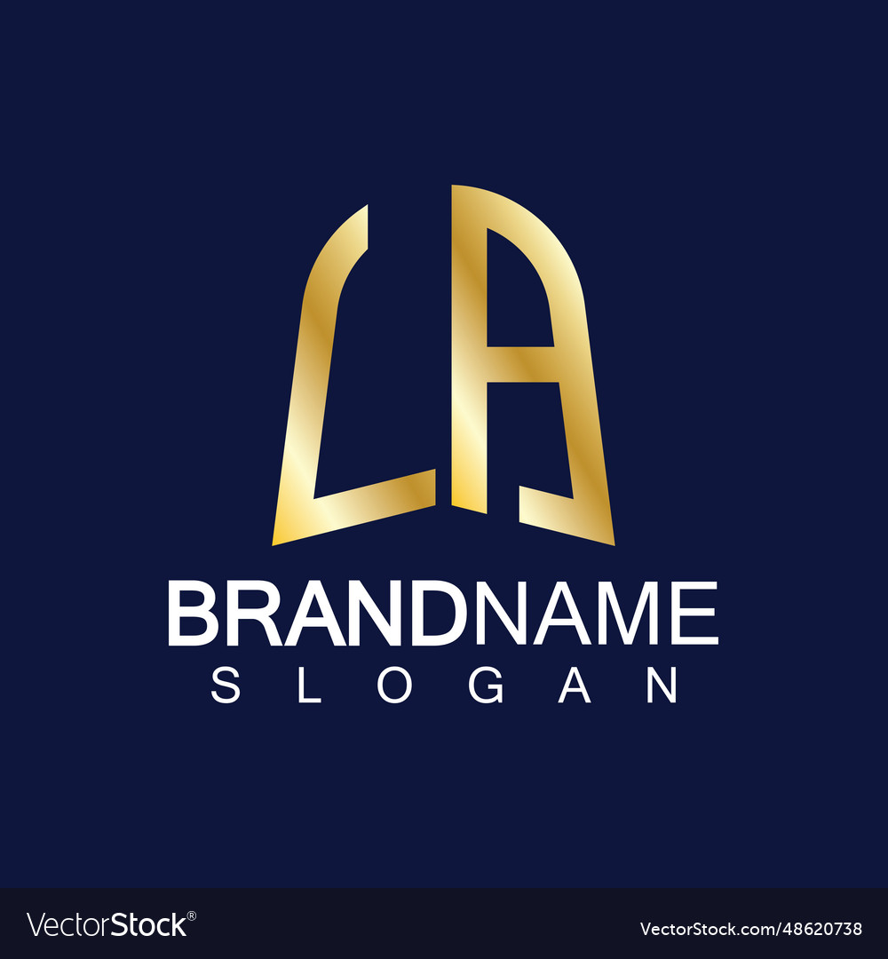 Initial letters la logo design template Royalty Free Vector