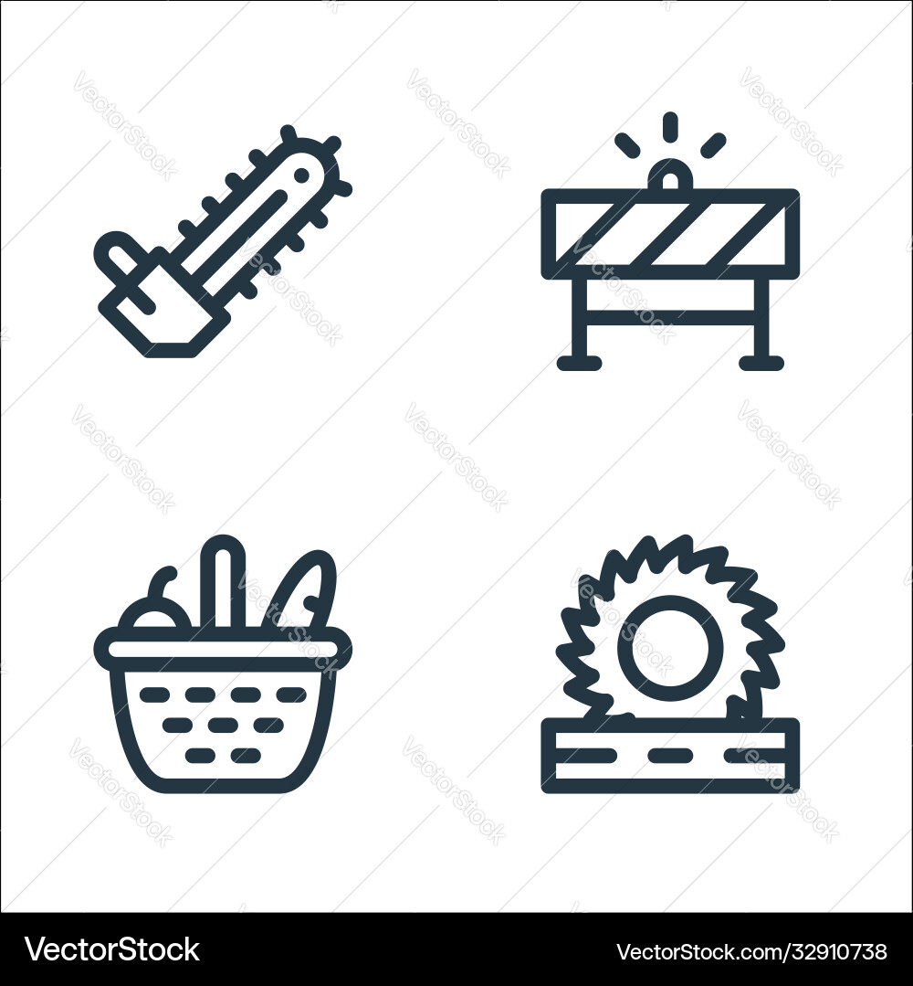 Labour day line icons linear set quality line set Vector Image