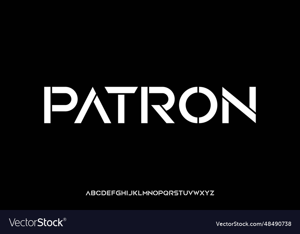 Modern futuristic sans serif display font Vector Image Modern futuristic sans serif display font Vector Image