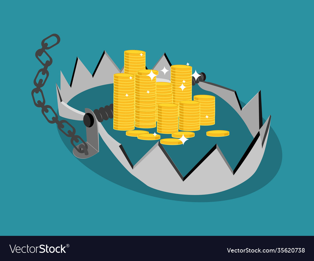 Money traps a trap as symbol financial Royalty Free Vector