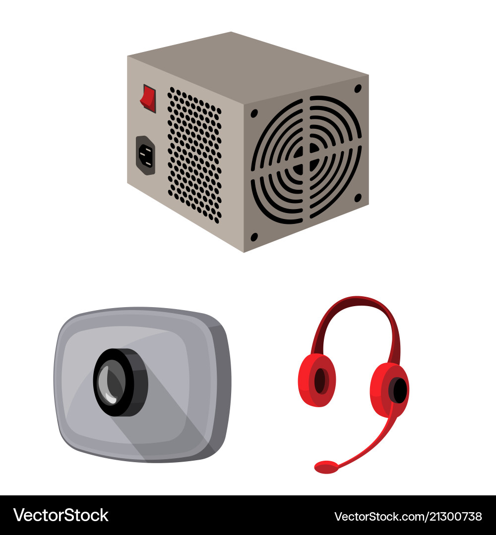 Personal computer cartoon icons in set collection Vector Image