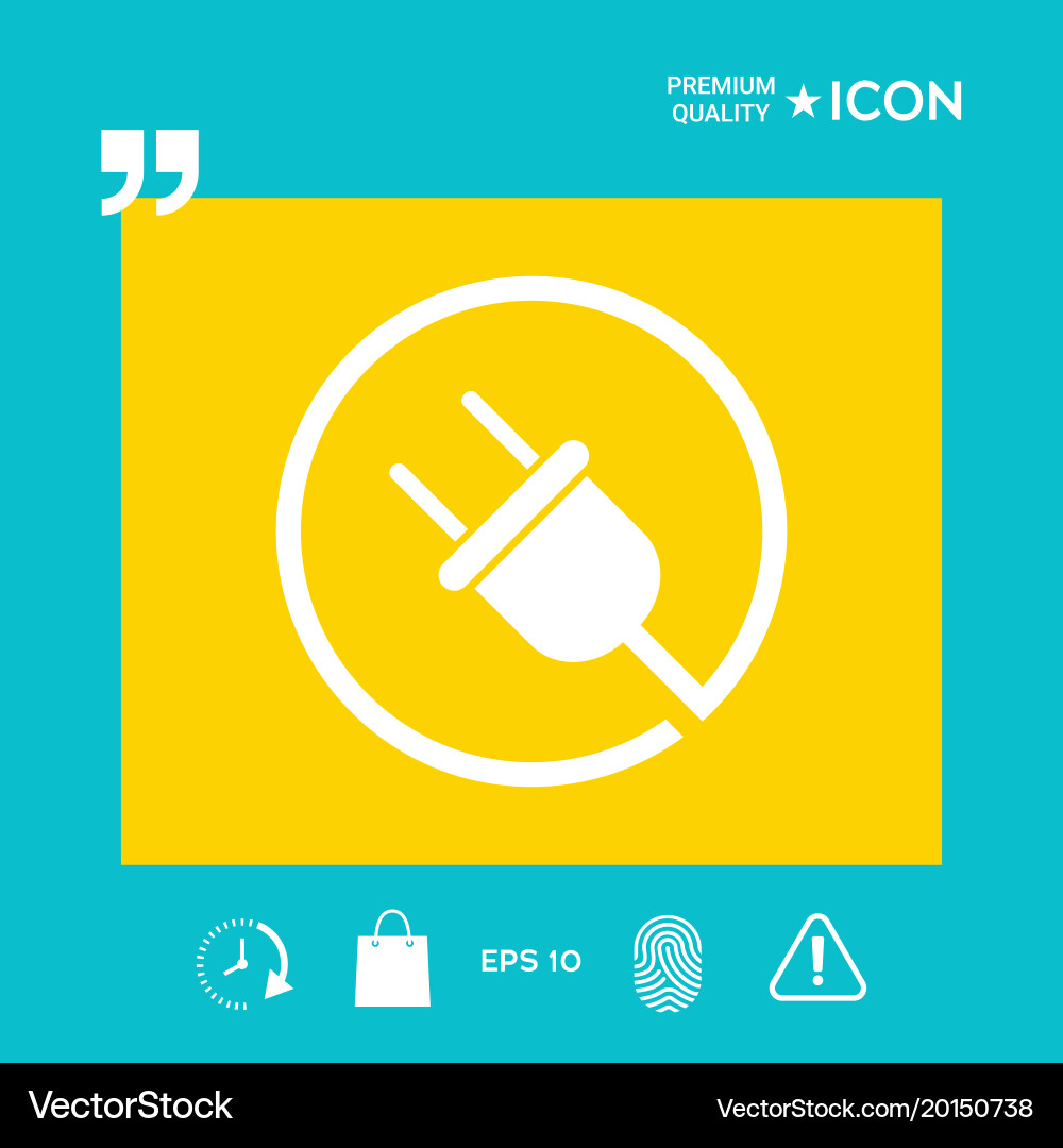 Plug in round icon Royalty Free Vector Image - VectorStock