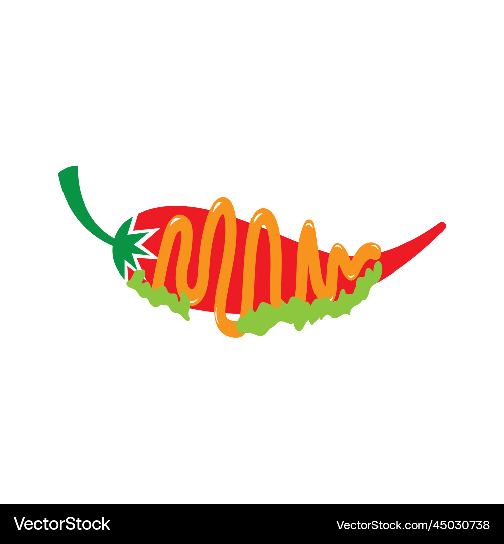Red chili logo design food Royalty Free Vector Image