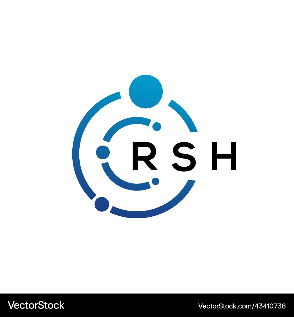 Rsh letter technology logo design on white Vector Image