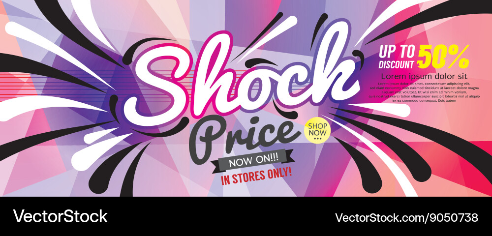 Shock Price 6250x2500 pixel Banner Royalty Free Vector Image