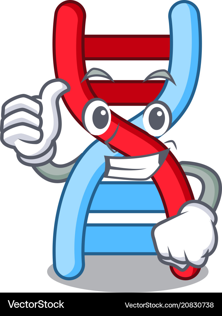 Thumbs up dna molecule character cartoon Vector Image