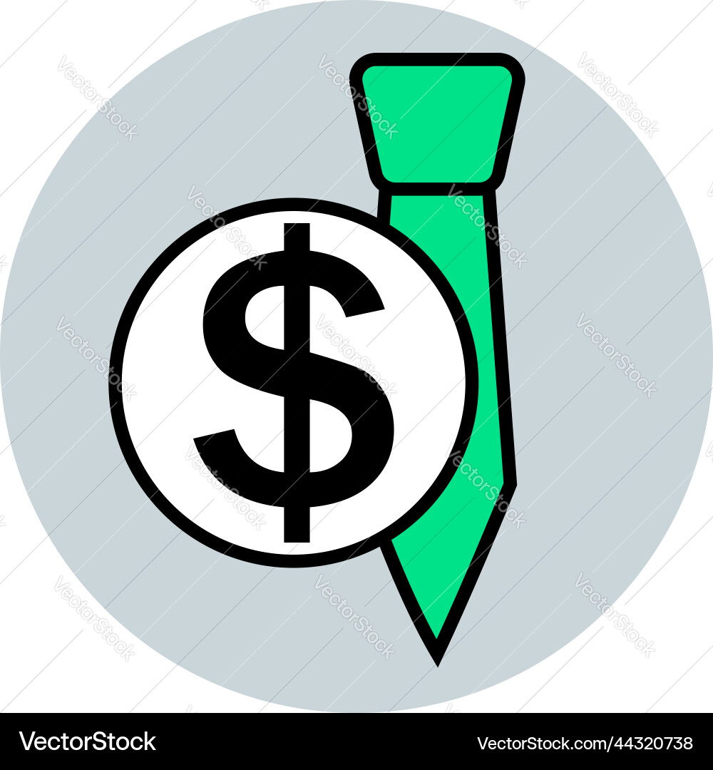 Tie with money sign on a white background Vector Image