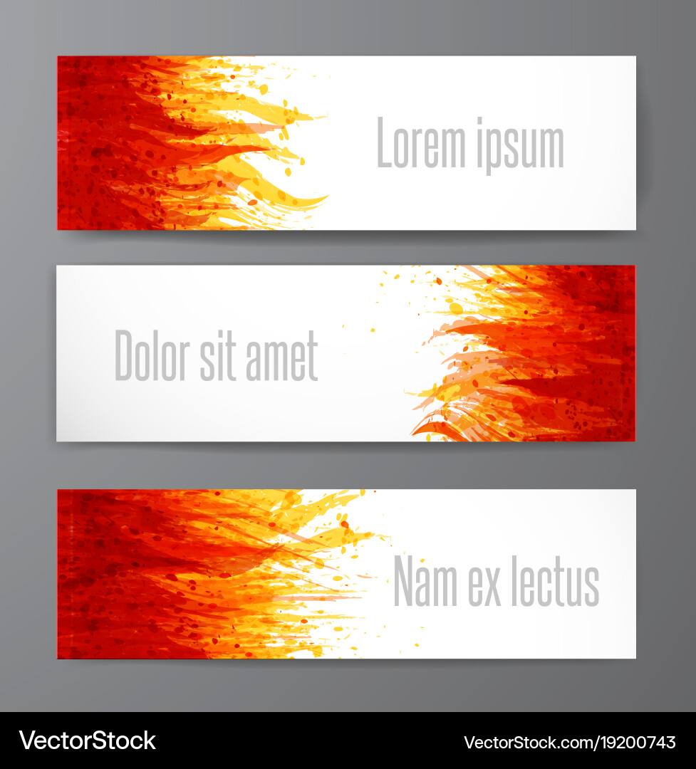 Banners with flame on white background place Vector Image