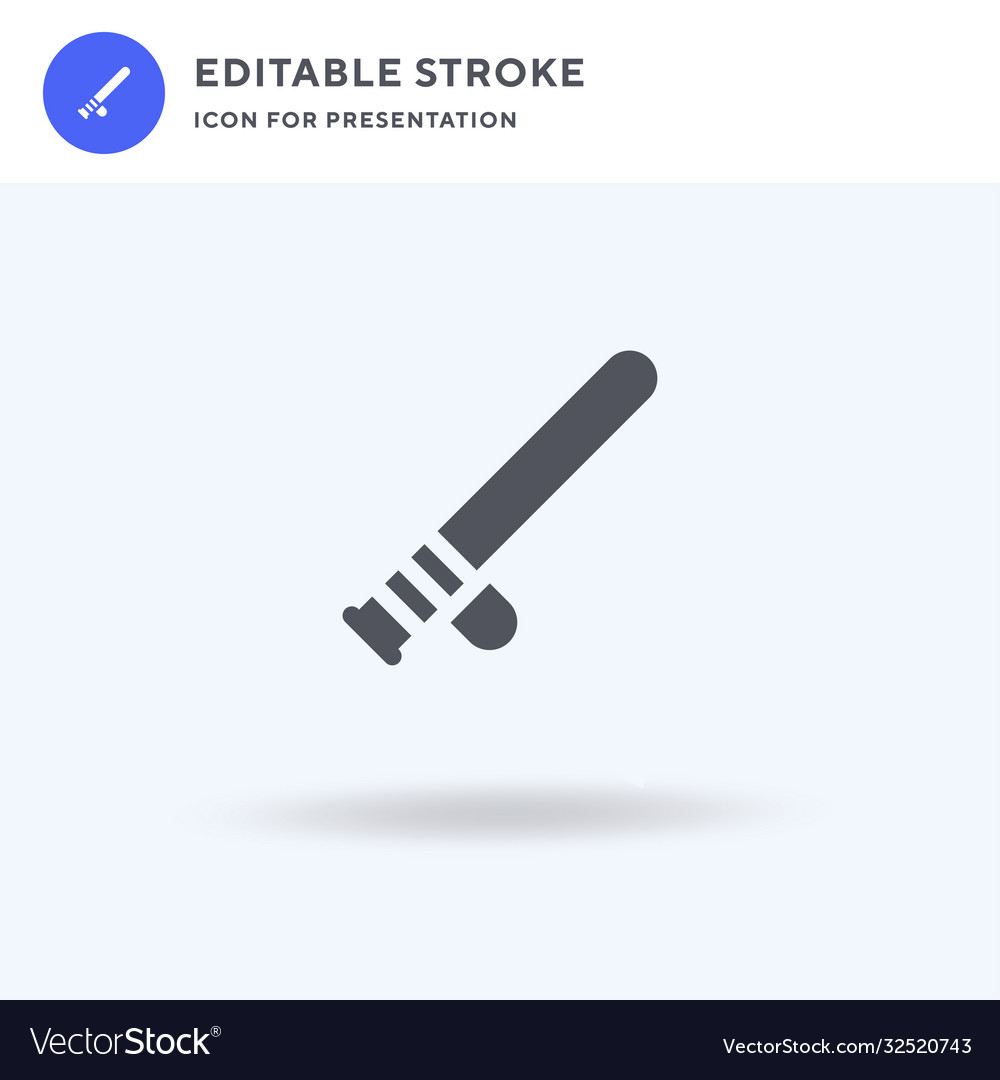 Baton icon filled flat sign solid Royalty Free Vector Image