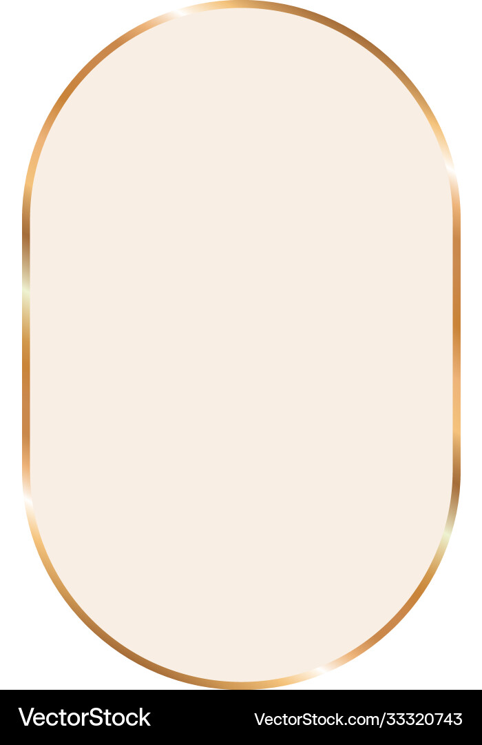 Gold ornament frame in oval shaped design Vector Image