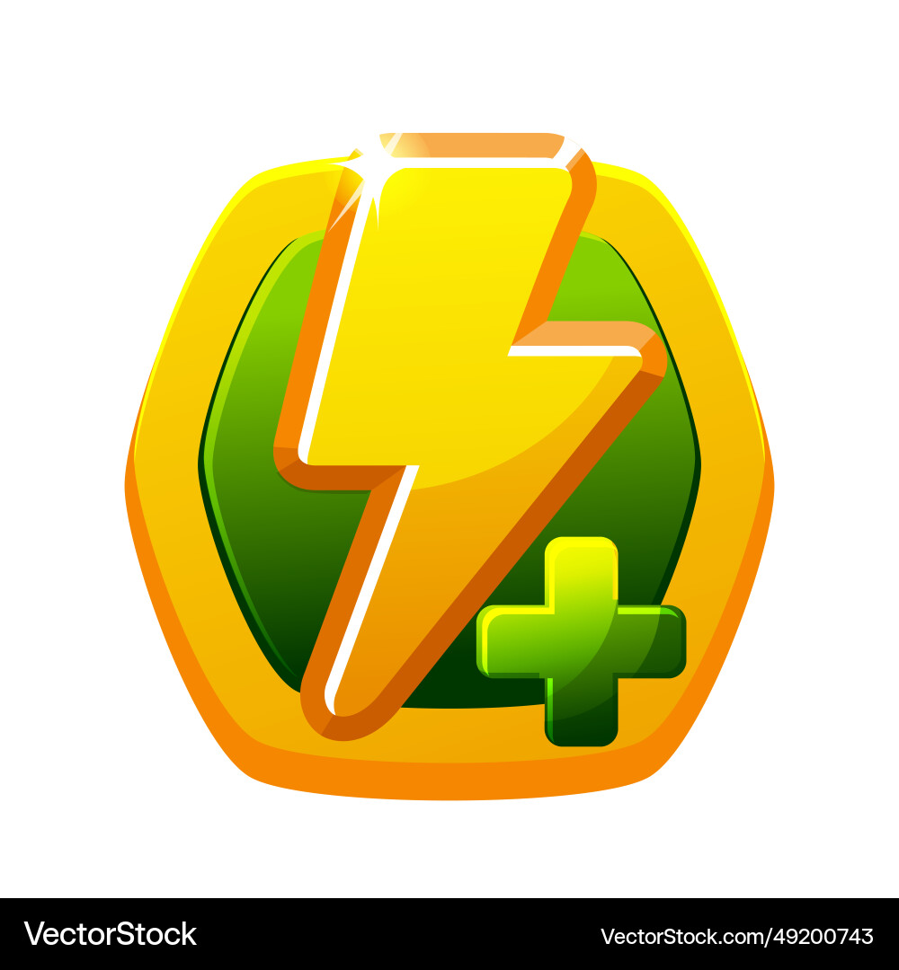 Golden icon add energy graphic user Royalty Free Vector