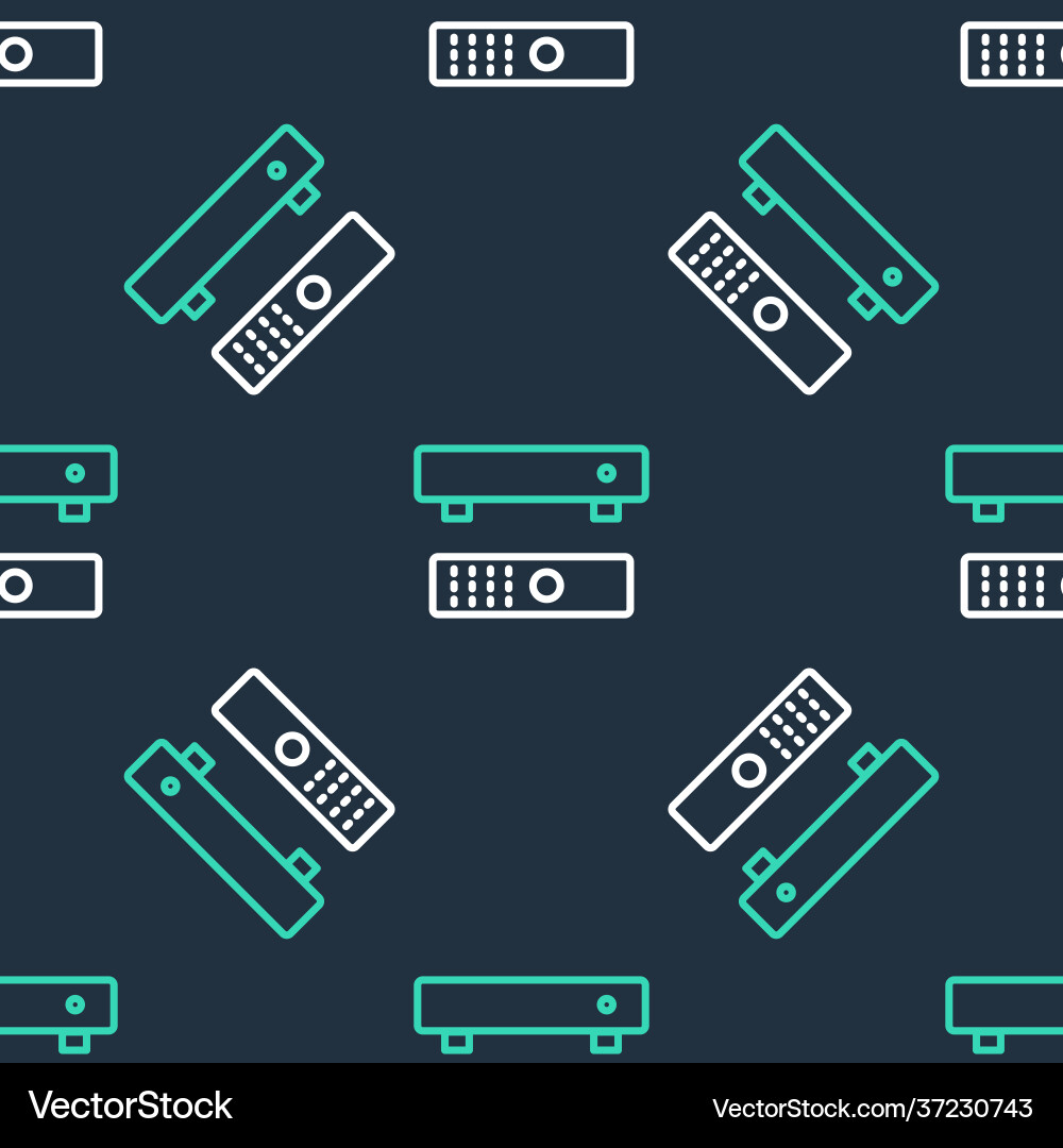 Line multimedia and tv box receiver and player Vector Image