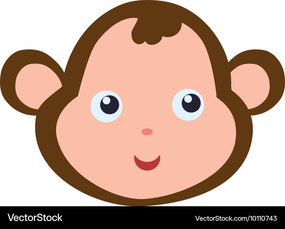 Monkey cute animal little icon graphic Royalty Free Vector
