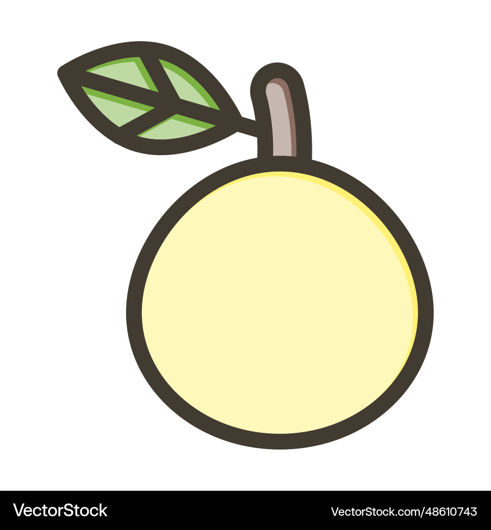 Nashi pear thick line filled colors for personal Vector Image