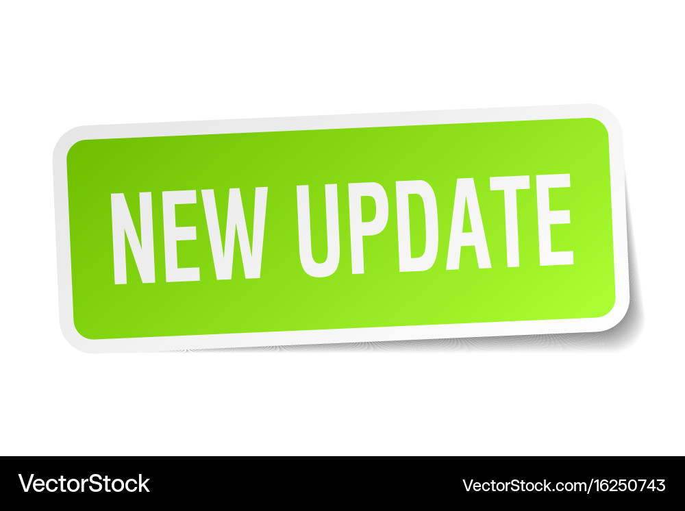 New update square sticker on white Royalty Free Vector Image