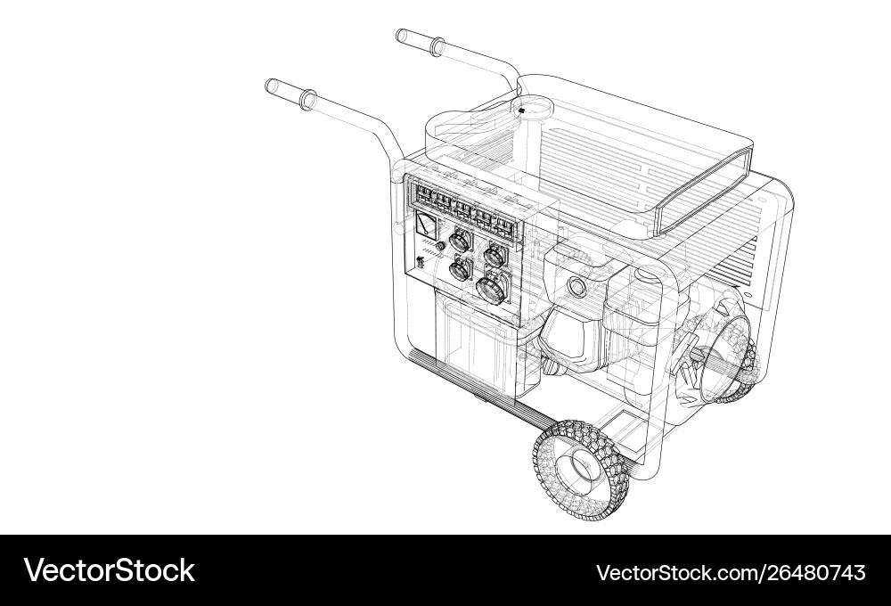 Outline portable gasoline generator Royalty Free Vector