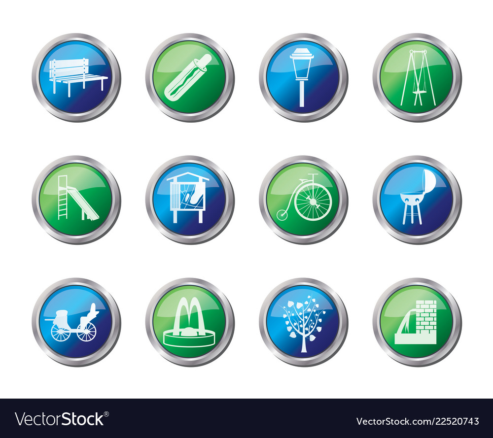 Park Objects And Signs Icons Royalty Free Vector Image park-objects-and-signs-icons-royalty-free-vector-image