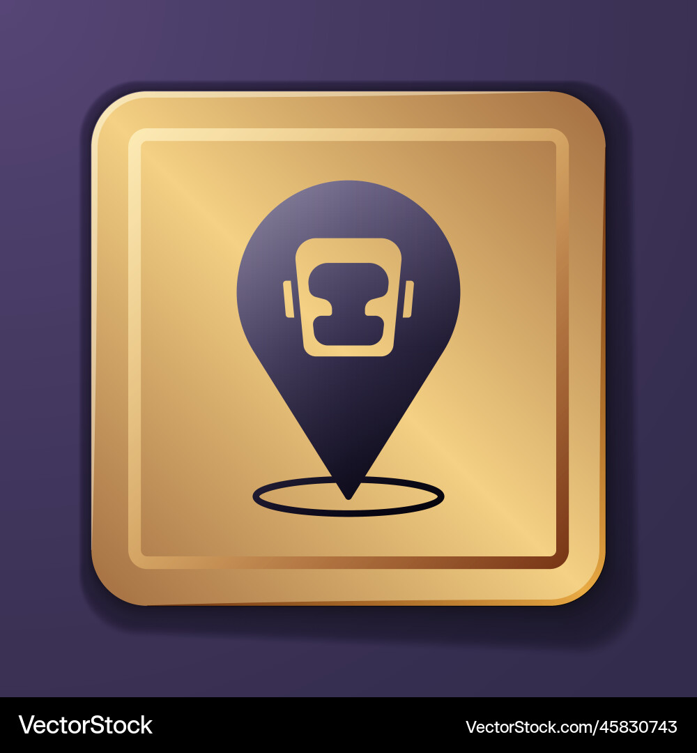 Purple boxing helmet icon isolated on Royalty Free Vector