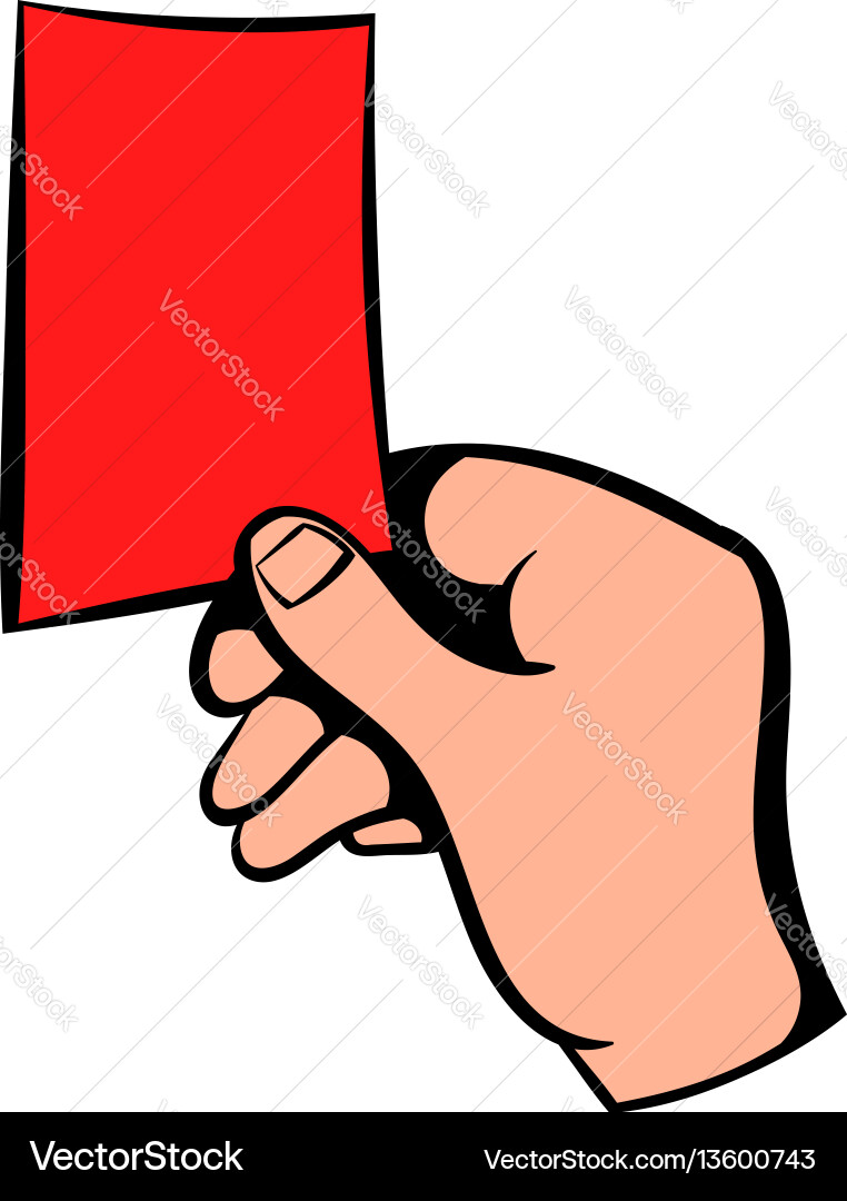 Raised red card icon icon cartoon Royalty Free Vector Image