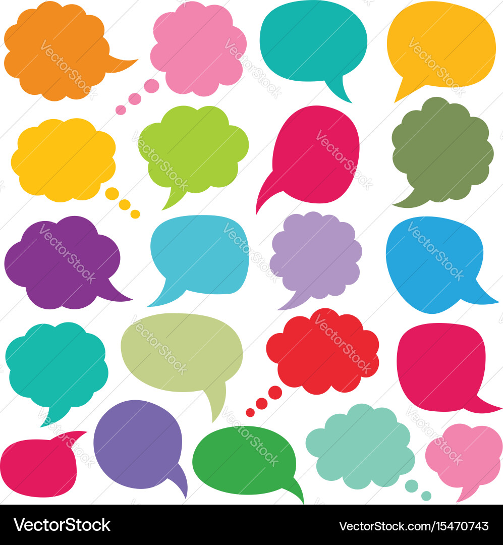 Speech and thought bubbles set Royalty Free Vector Image
