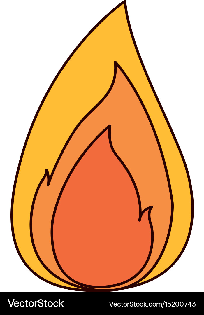 White background of small flame with thick contour