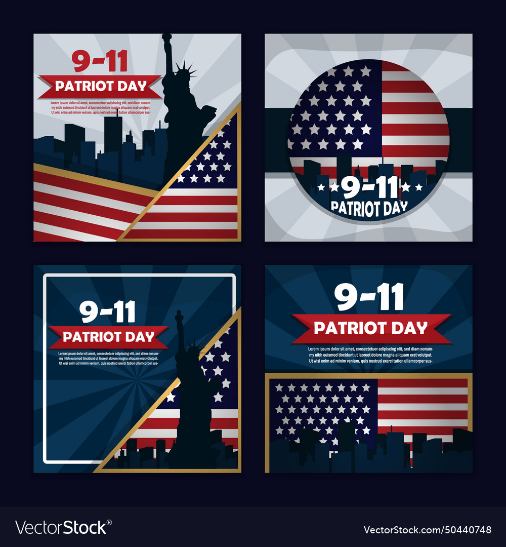 911 patriot day festivity social media post Vector Image