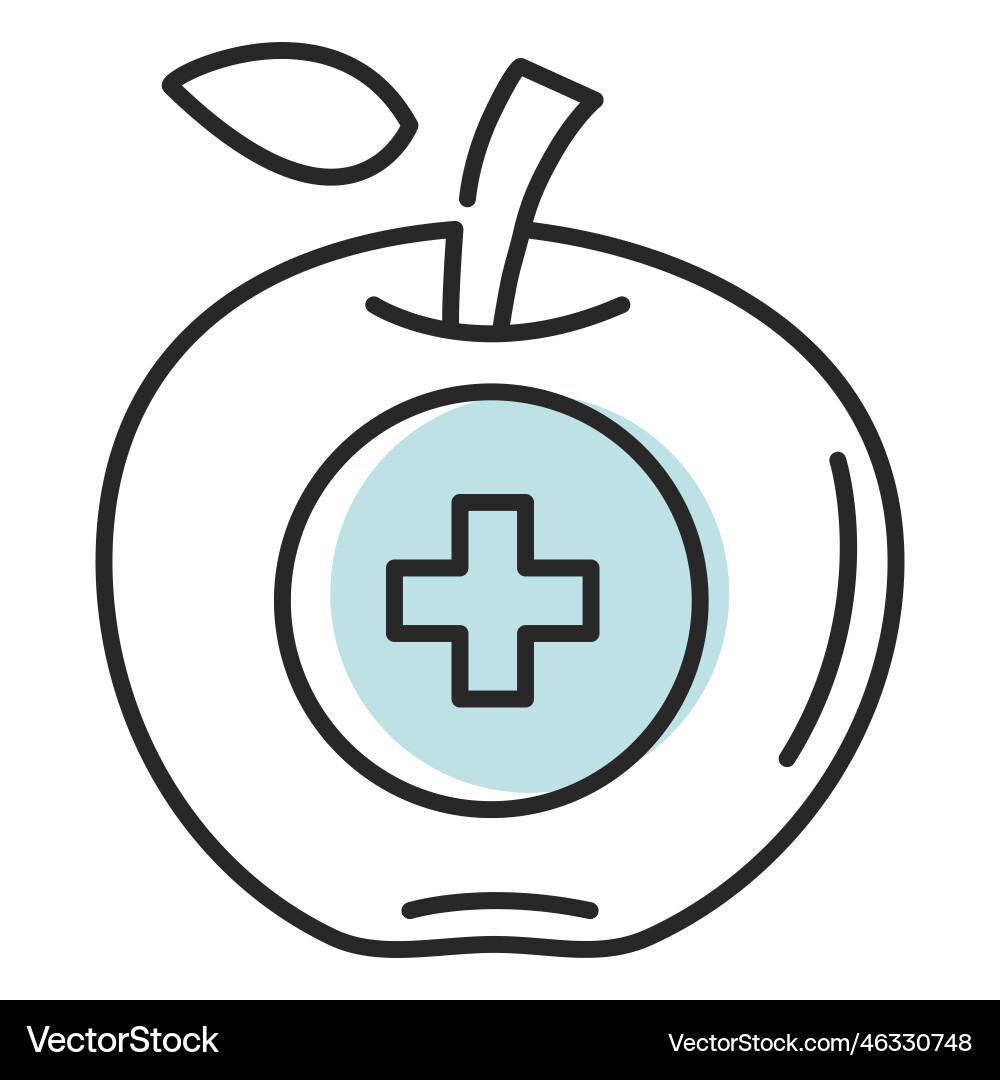 Apple symbol hospital Royalty Free Vector Image