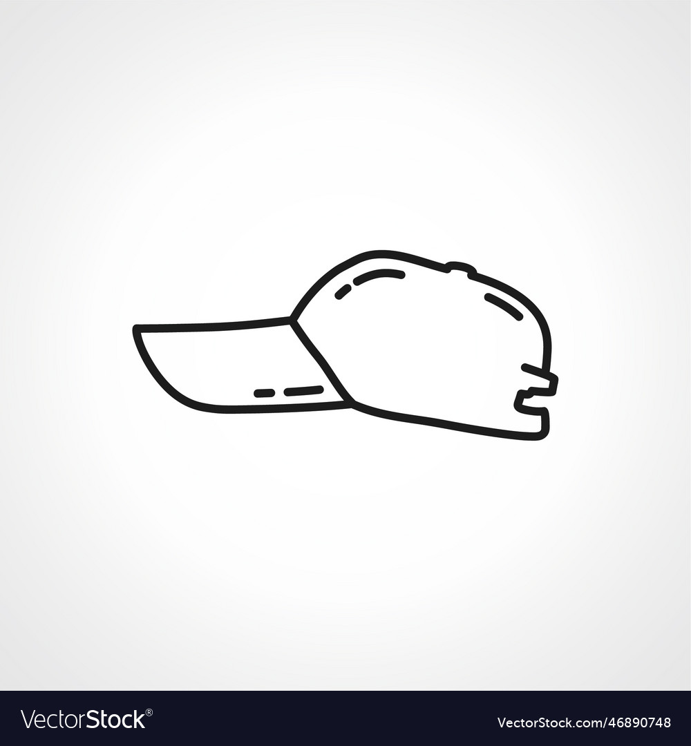 Baseball cap line icon cap outline icon Royalty Free Vector