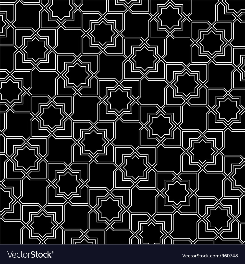 Black and white arabic pattern Royalty Free Vector Image