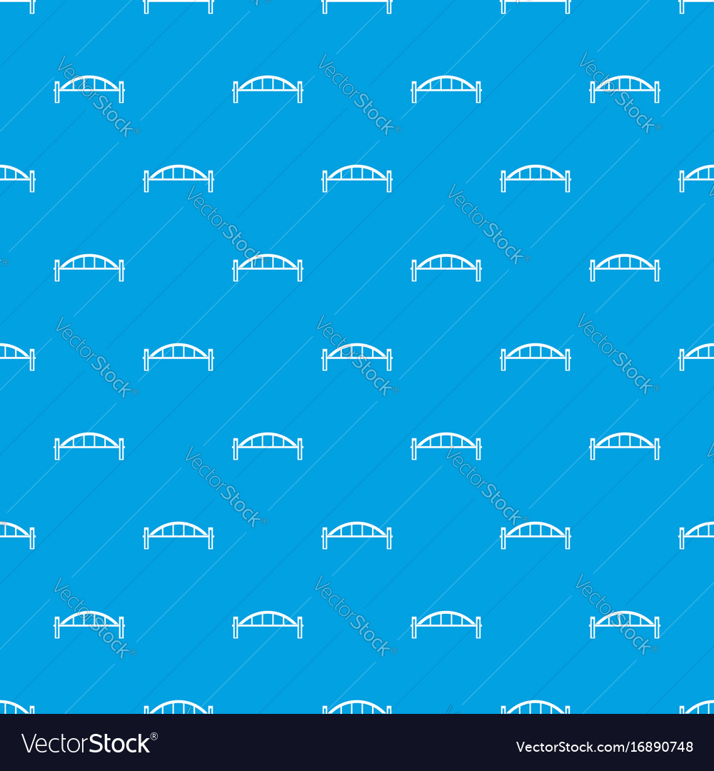 Bridge pattern seamless blue Royalty Free Vector Image