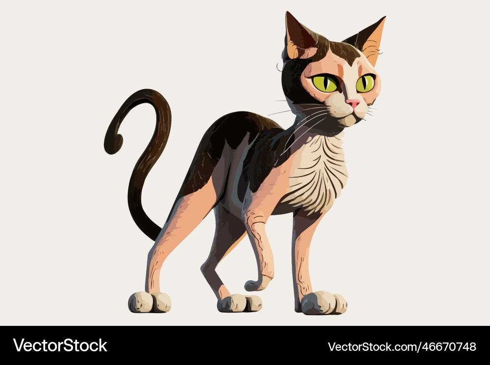 Cat full body character cartoon Royalty Free Vector Image