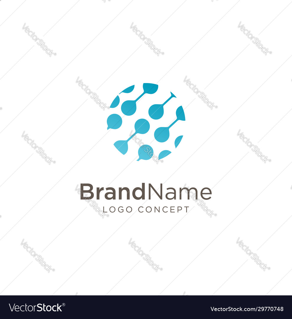 Circle tech logo advanced analysis data base Vector Image