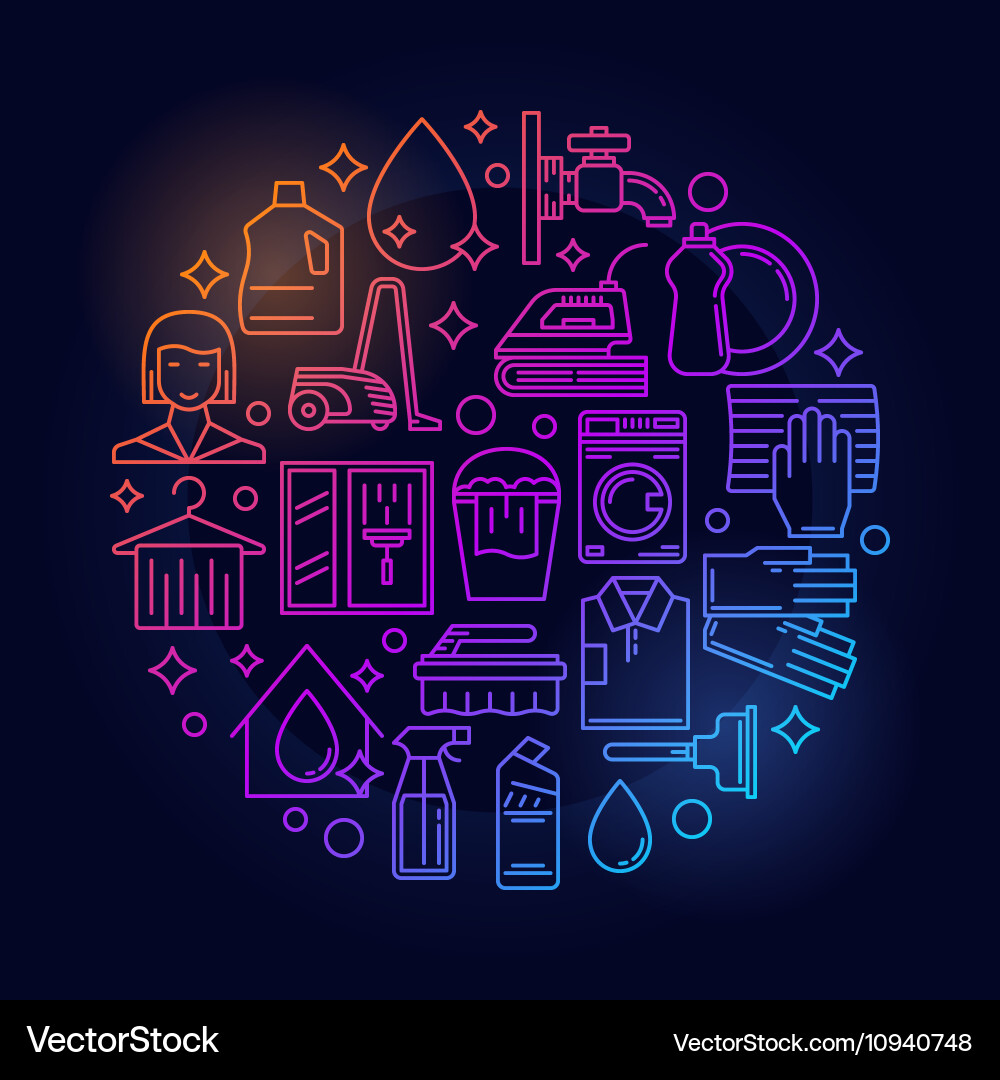 Cleaning service colorful sign Royalty Free Vector Image