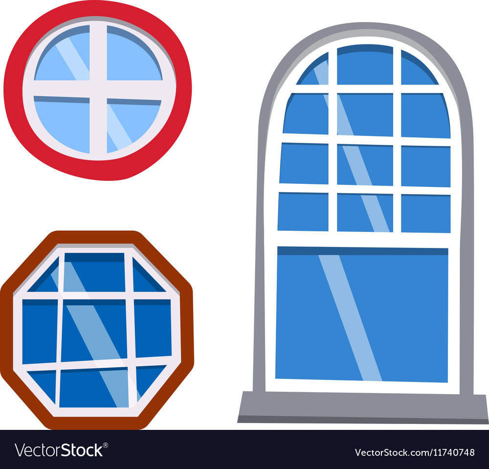 Different house windows elements Royalty Free Vector Image