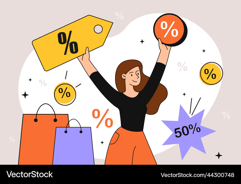 Discounts and sales Royalty Free Vector Image - VectorStock