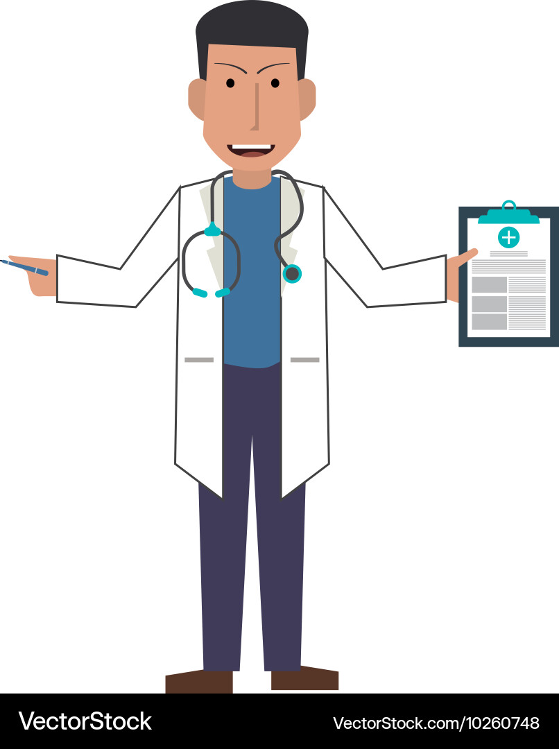 Doctor or medic with clipboard icon Royalty Free Vector
