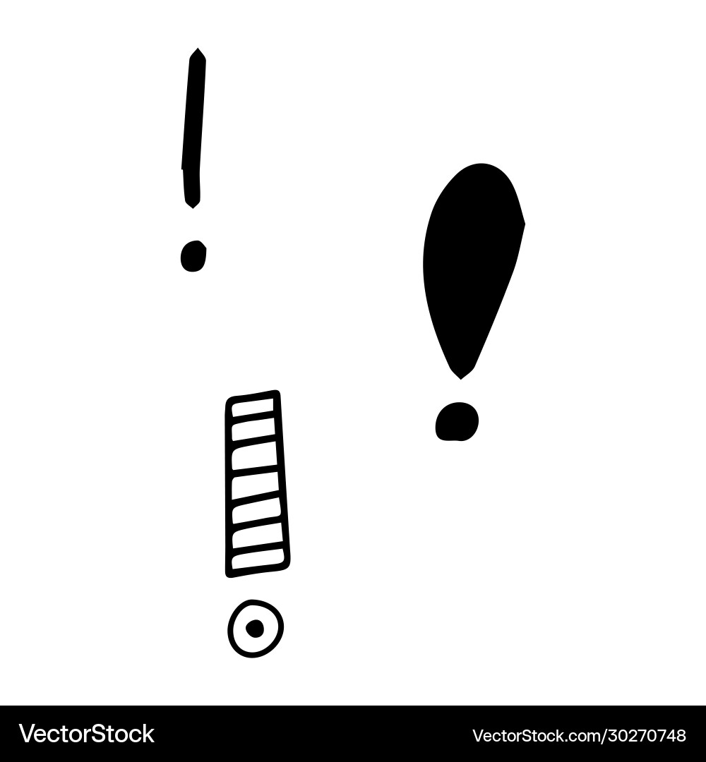 Hand drawn question mark and exclamation point Vector Image
