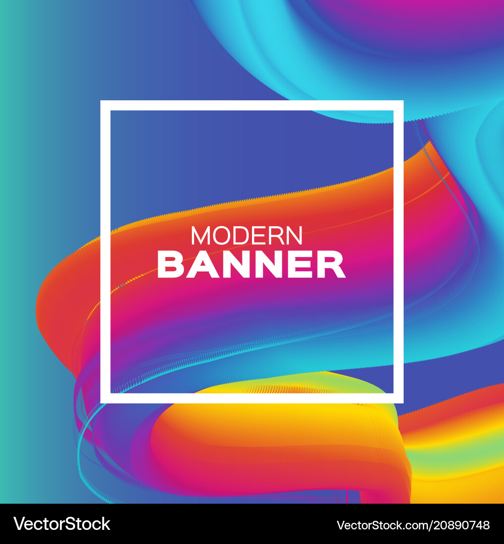 Liquid poster bright colorful wave smoke shapes Vector Image