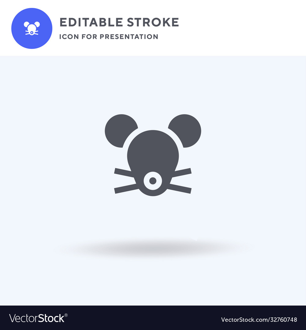 Mouse icon filled flat sign solid Royalty Free Vector Image