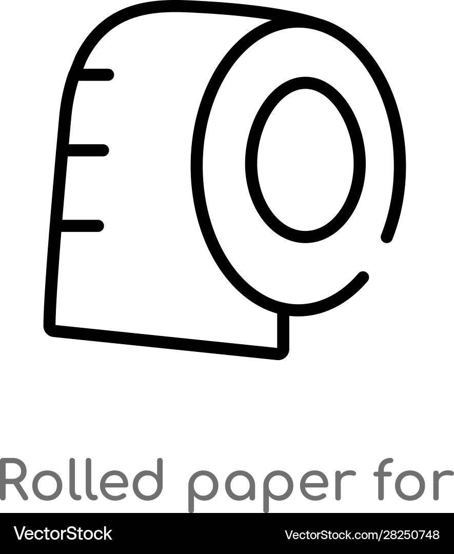 Outline rolled paper for bathroom icon isolated Vector Image