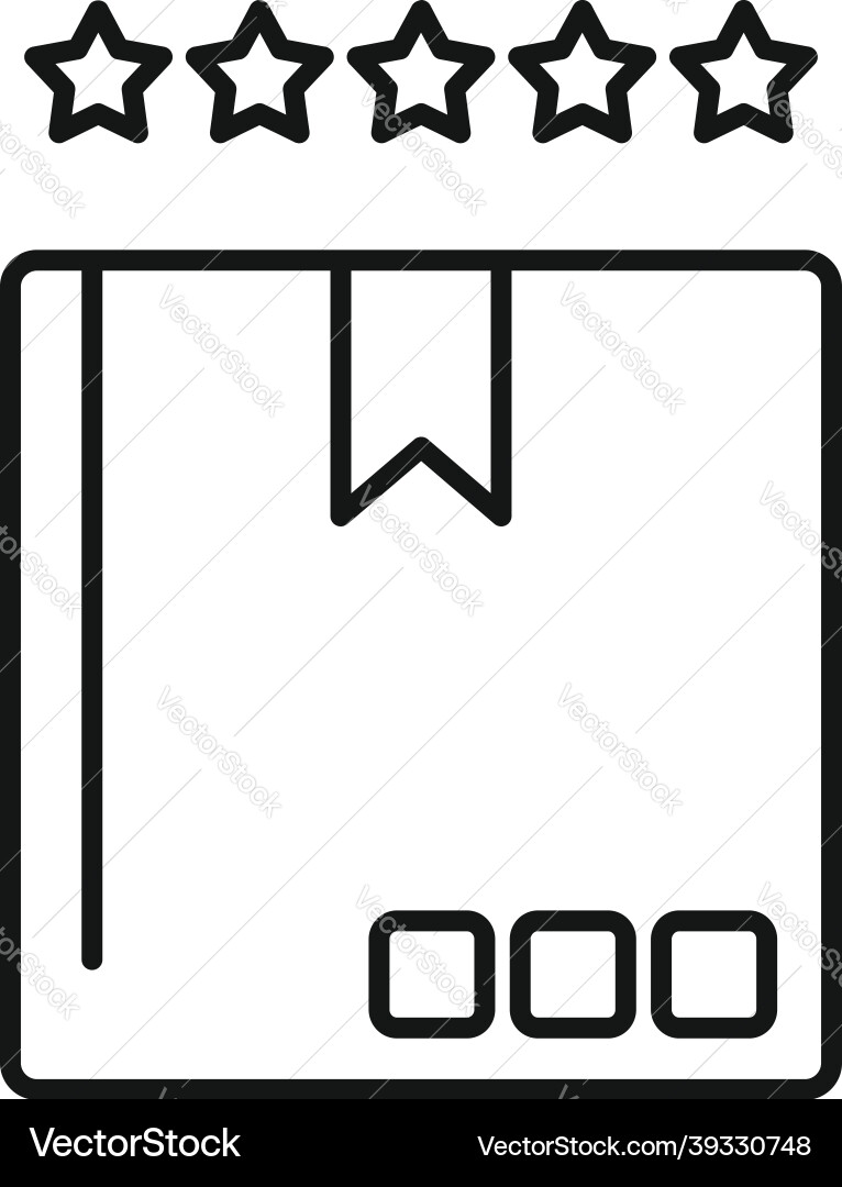 Product box review icon outline customer Vector Image