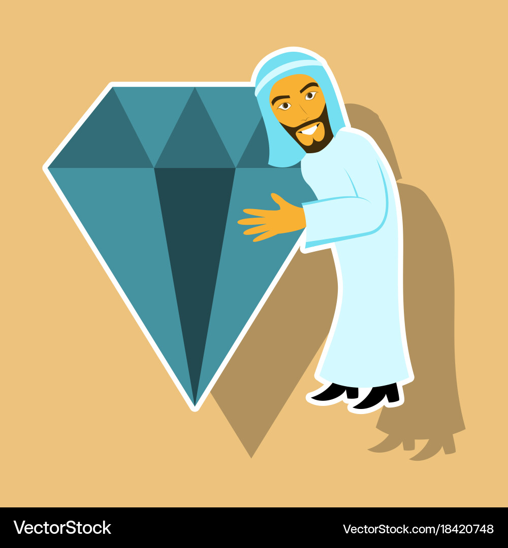 Realistic paper sticker on theme arabic business Vector Image